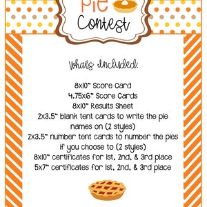 Pie Contest Printables, Pie Baking Contest Score Cards, Printable Pie ...