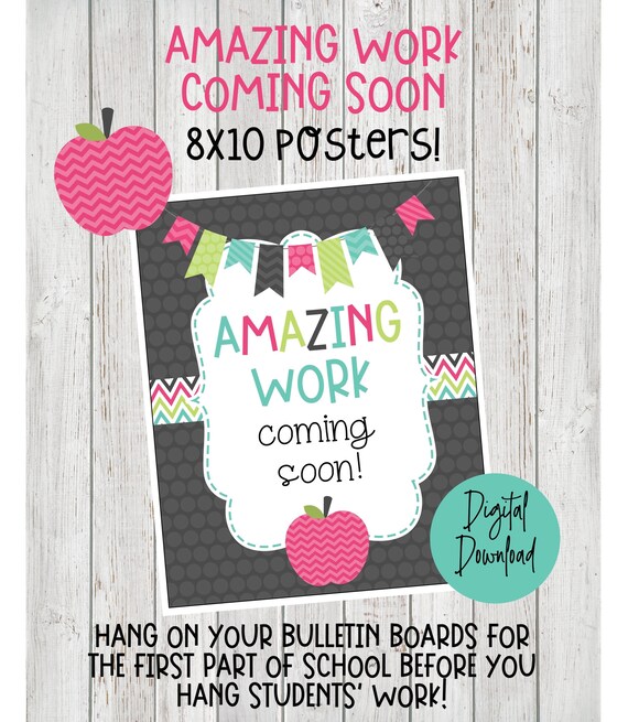 Amazing Work Coming Soon Posters for School Kids Artwork - Etsy