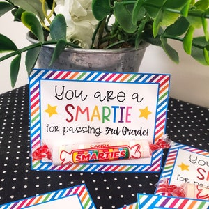 You Are a SMARTIE for Passing 3rd Grade Gift Tags, Last Day of School ...