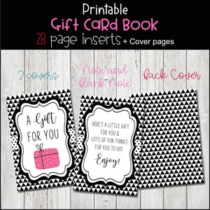 Gift Card Book for Birthdays, BYO Printable Gift Card Book, Graduation ...