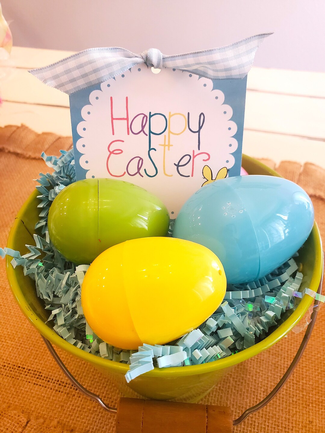 Blue Happy Easter Gift Tags, Printable Easter Tags, Happy Easter ...