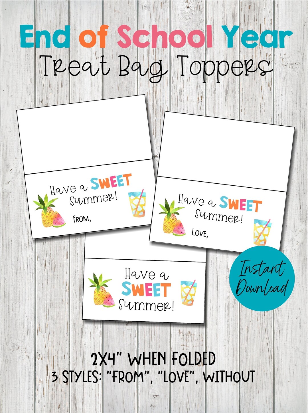 Have a Sweet Summer Bag Topper, Pineapple Treat Bag Topper for the Last ...