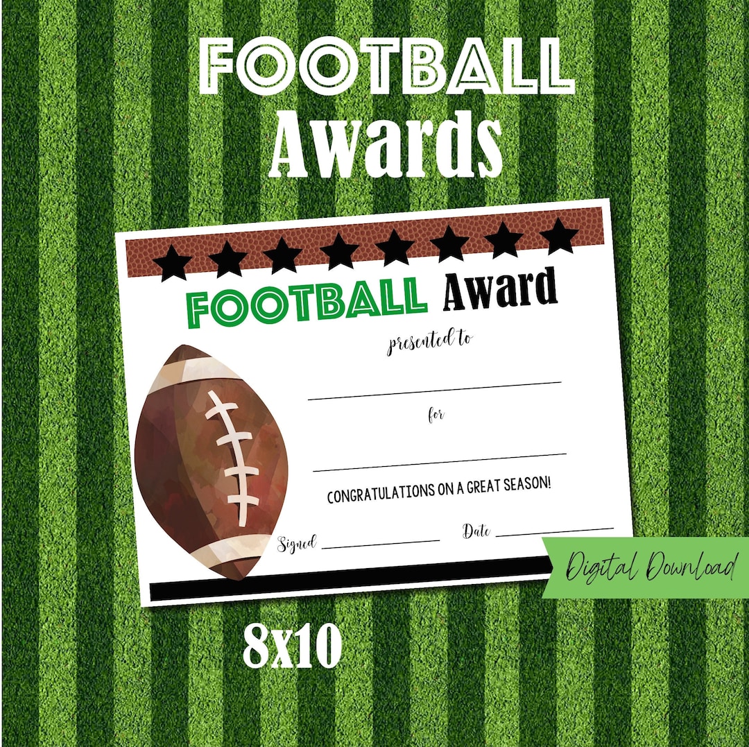 Football Awards, Kids Football Certificates, Award Certificates for ...