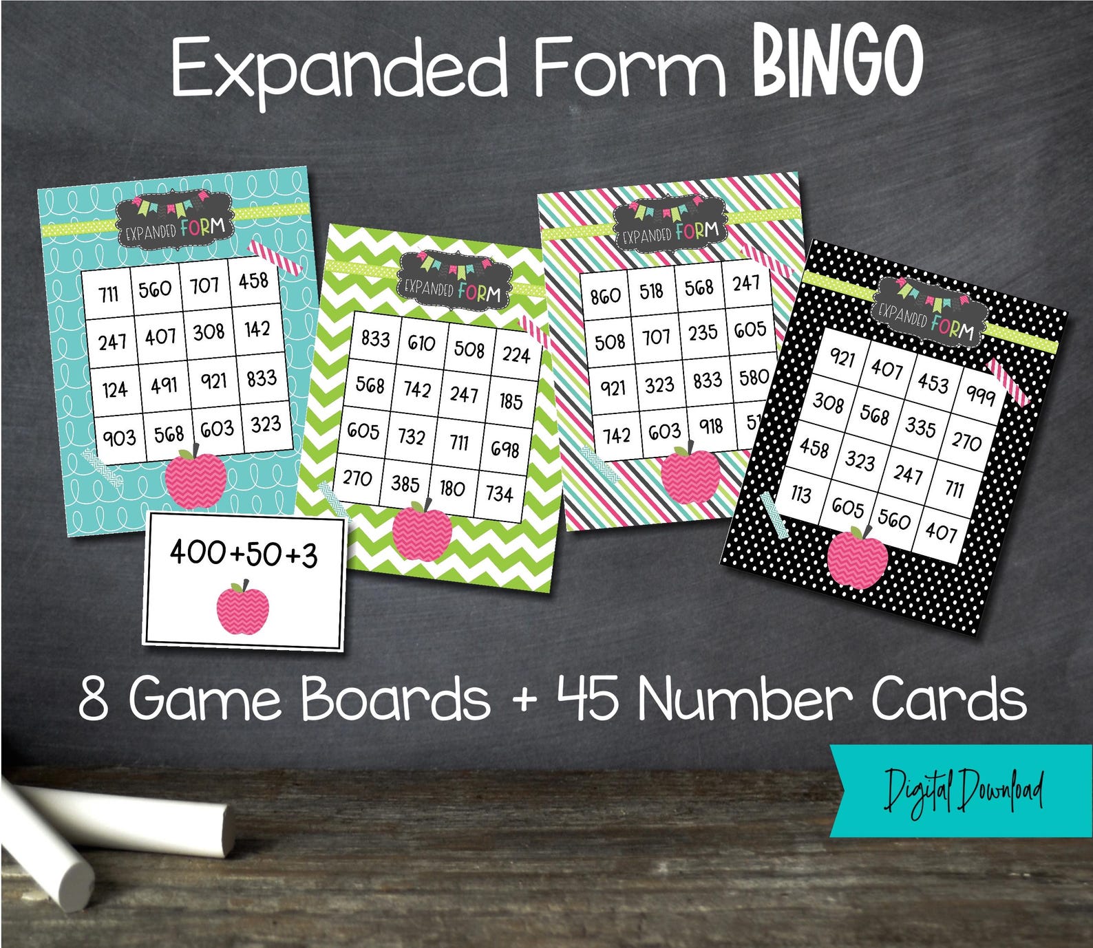 Expanded Form Bingo Game for Students, Math Games for School, 2nd 3rd ...