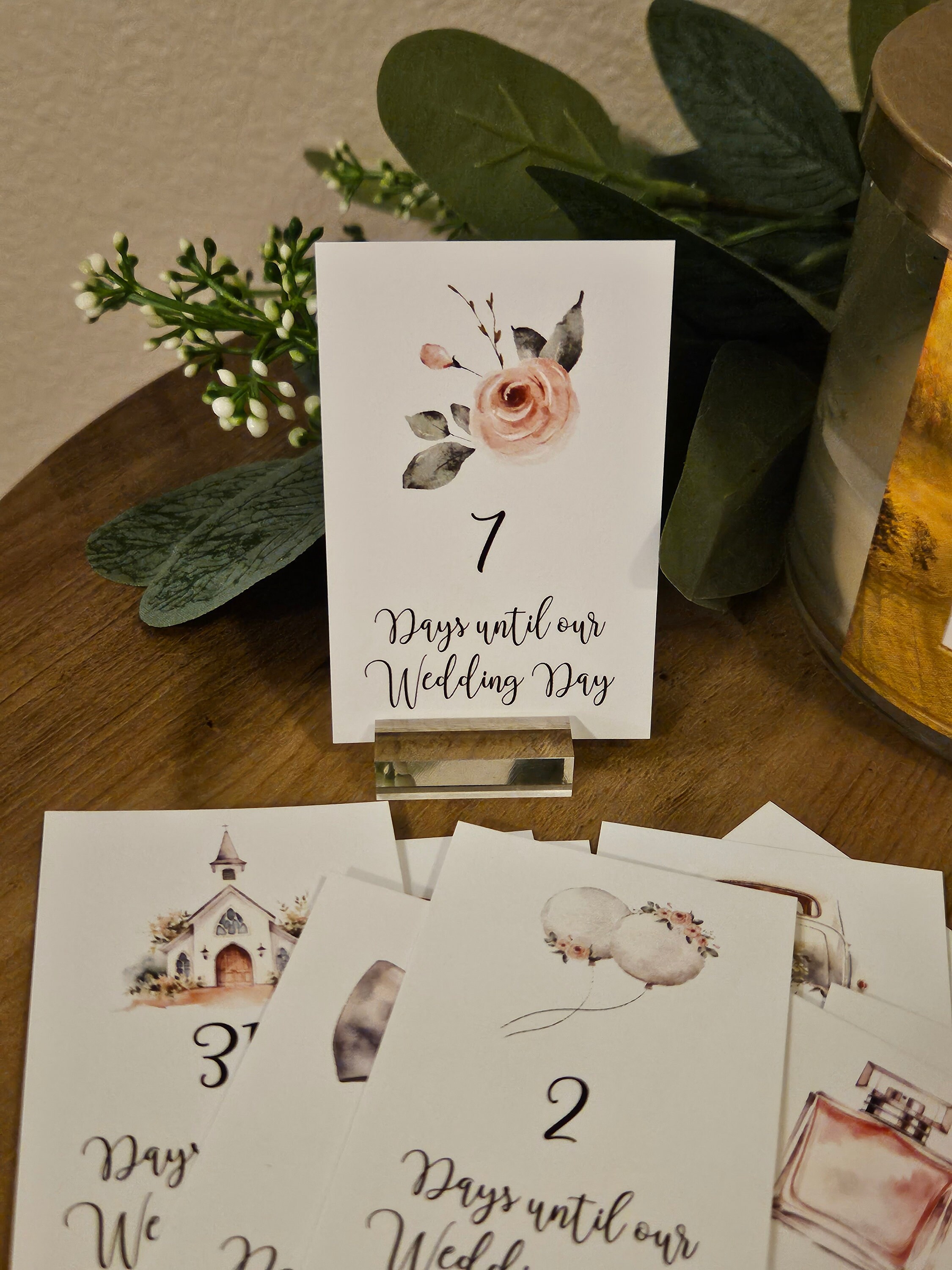 Wedding Countdown, Mini Wedding Countdown, Bridal Shower Gift, Bridal ...