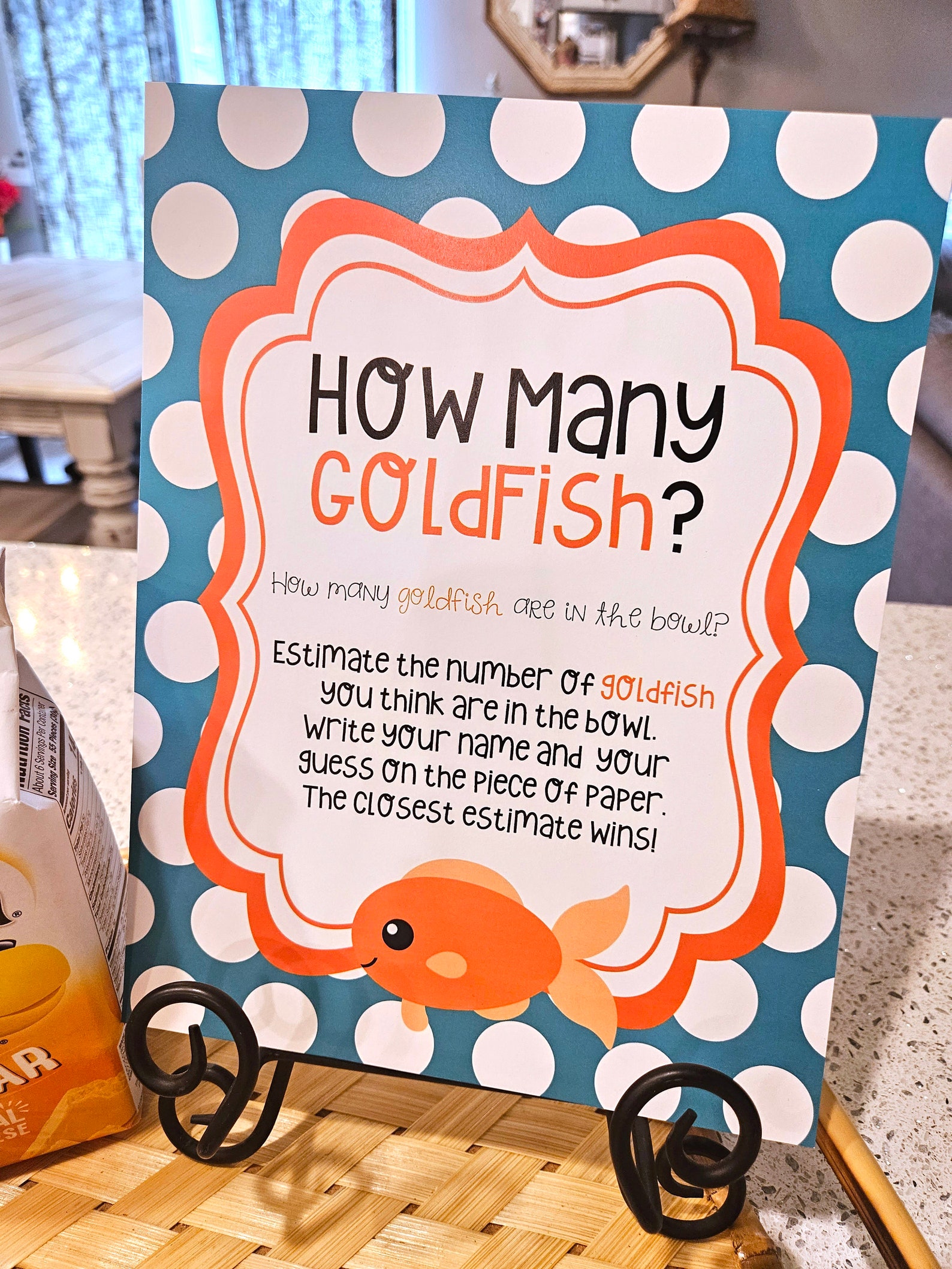 Goldfish Estimating Game, Guess How Many Goldfish Are in the Bowl, Kids ...