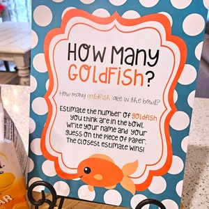 Goldfish Estimating Game, Guess How Many Goldfish Are in the Bowl, Kids ...