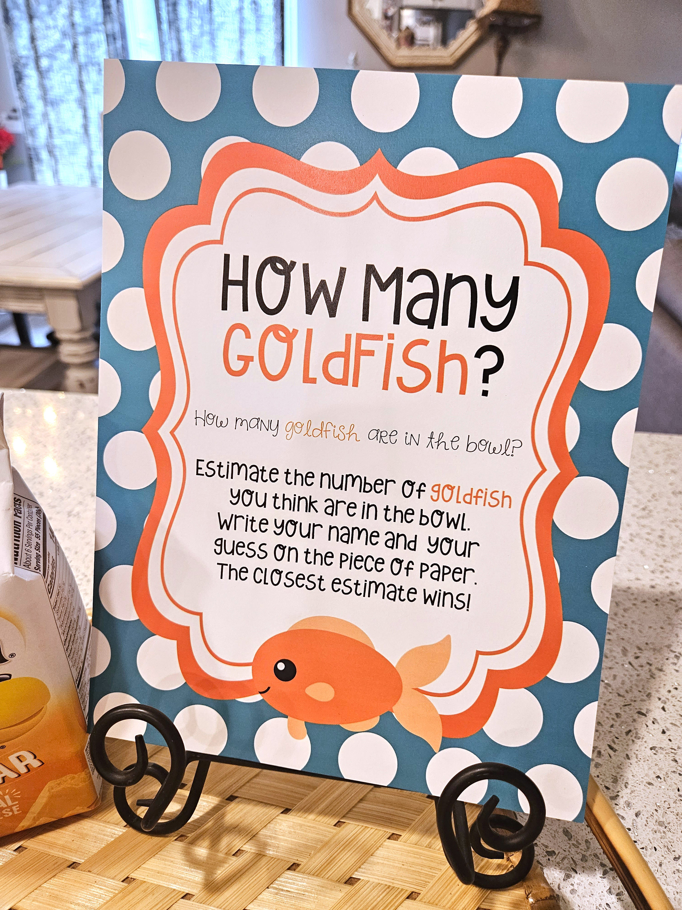 Goldfish Estimating Game, Guess How Many Goldfish Are in the Bowl, Kids ...