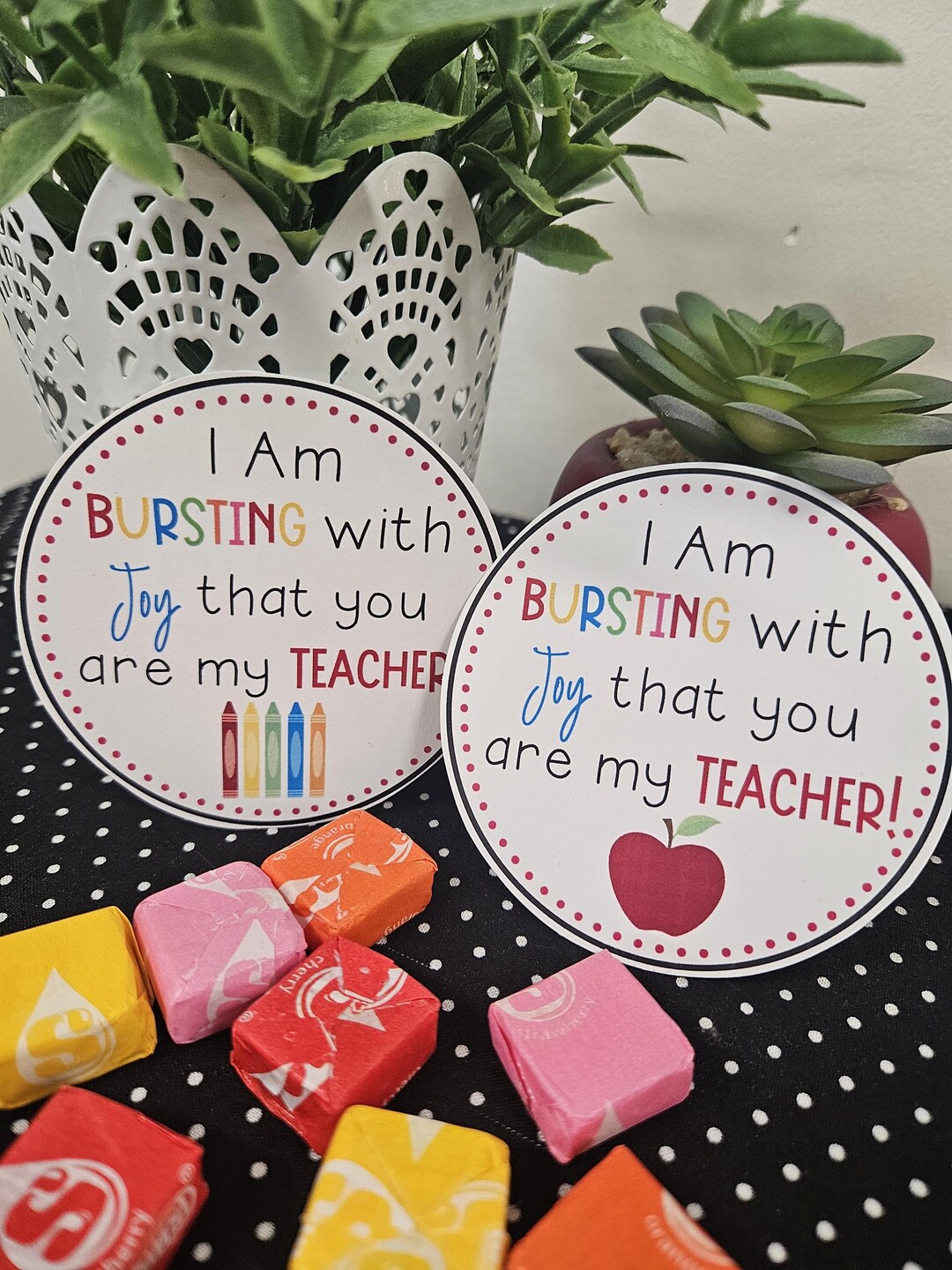 First Day of School Gift Tags for Teachers, Bursting With Joy That You ...