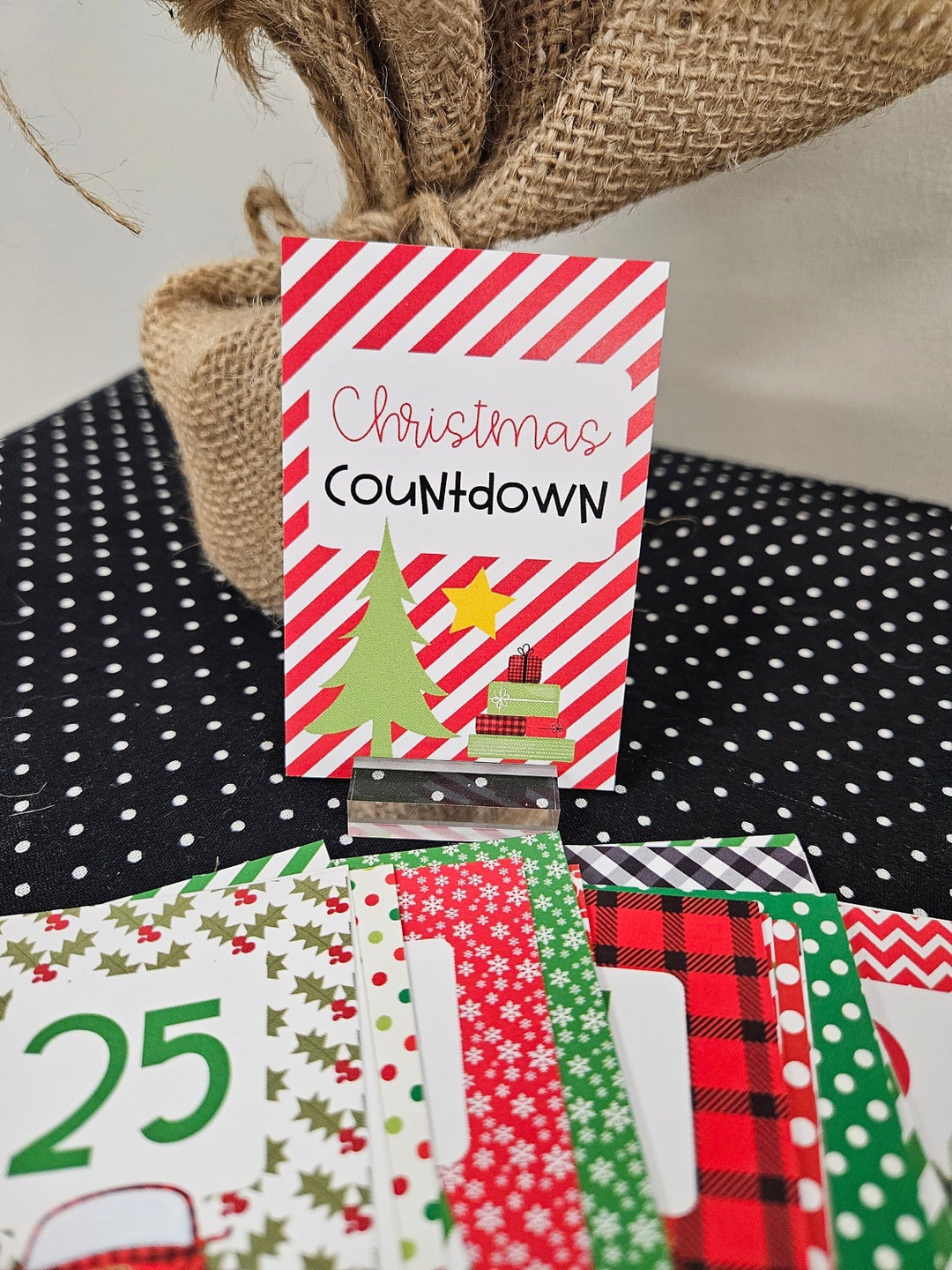 Christmas Countdown, Mini Christmas Countodown Cards for Tiered Trays ...