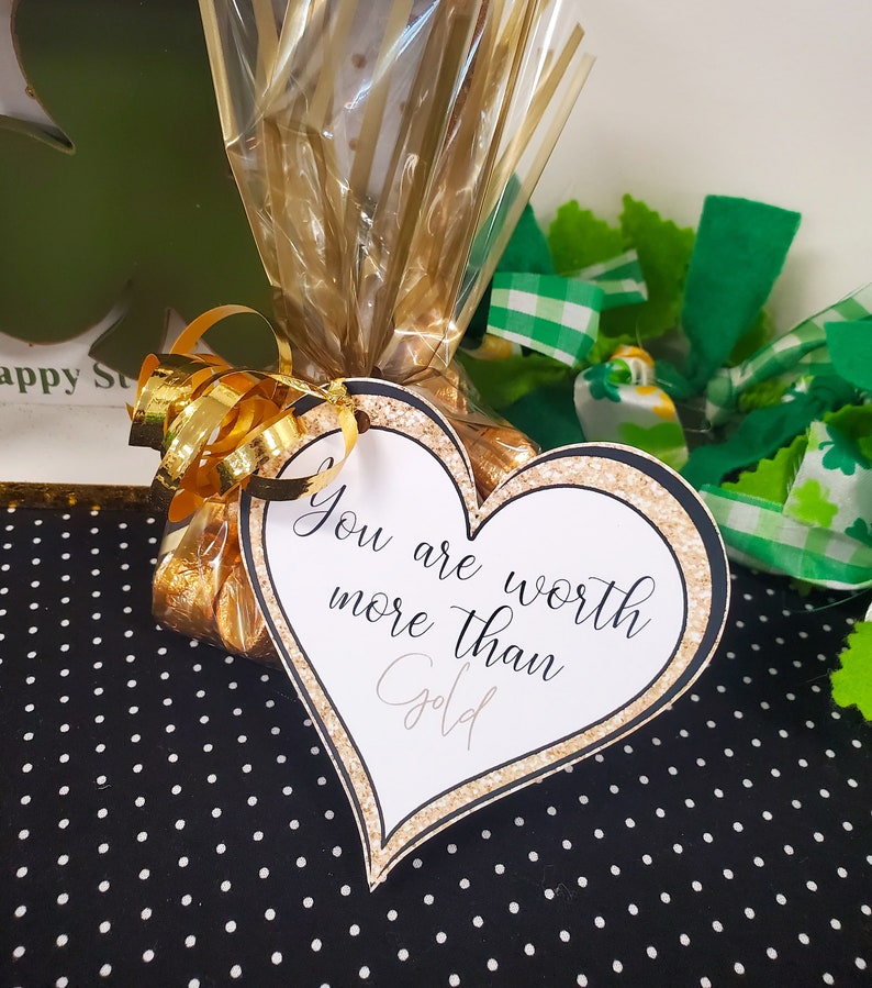 You Are Worth More Than Gold gift tags-St. Patrick's Day | Etsy