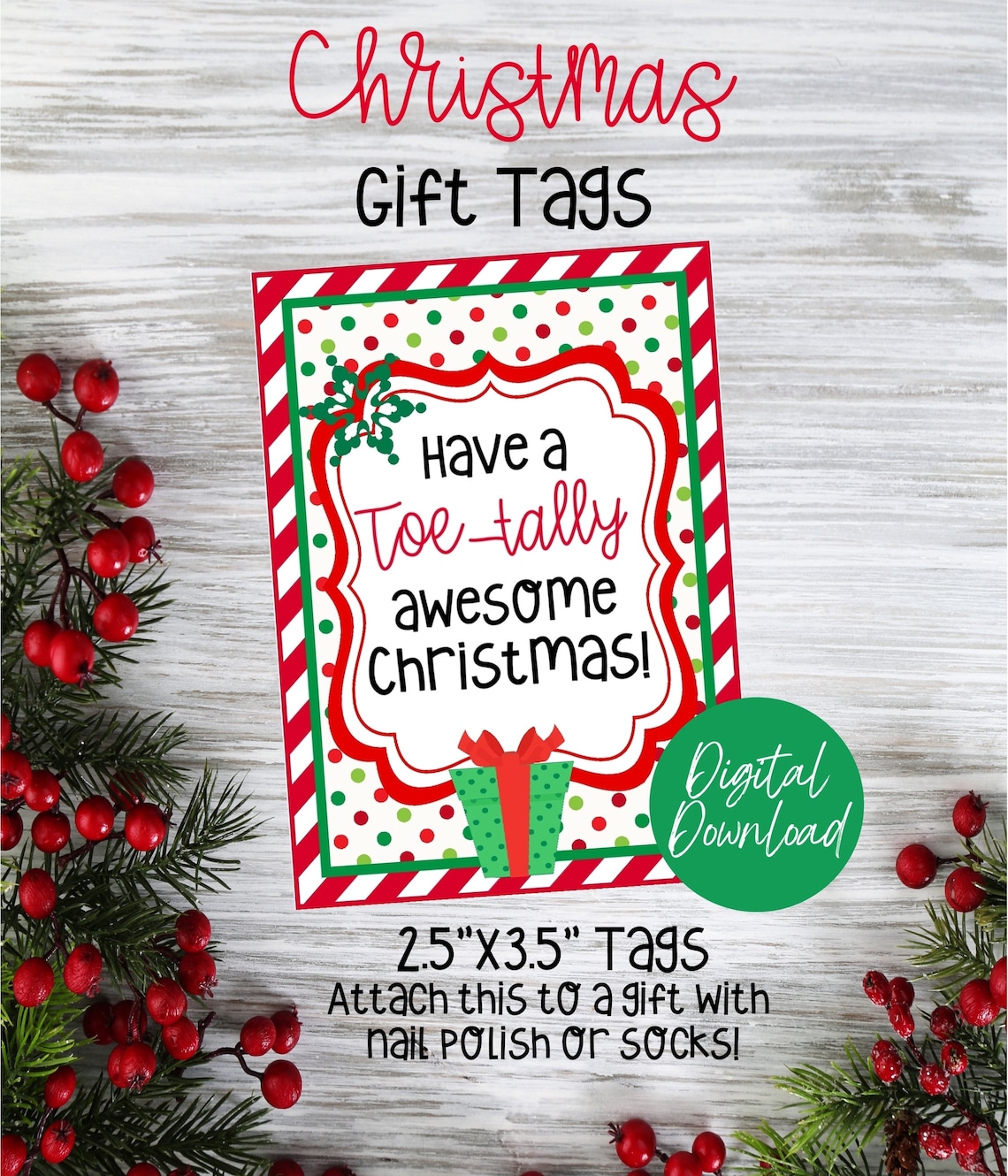 Have a Toe-tally Awesome Christmas Gift Tags Printable - Etsy