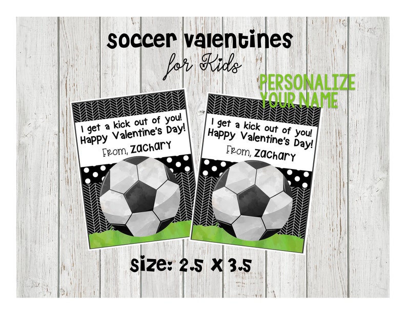 Soccer Valentine's Day Cards for Kids Valentines for - Etsy