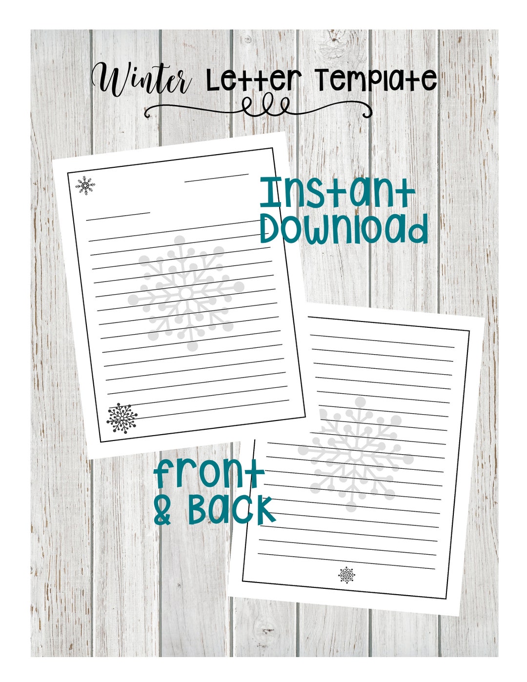 Winter Letter Template-Printable Letter-Writing Letters at - Etsy Portugal