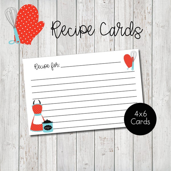Cute Recipe Cards - Etsy