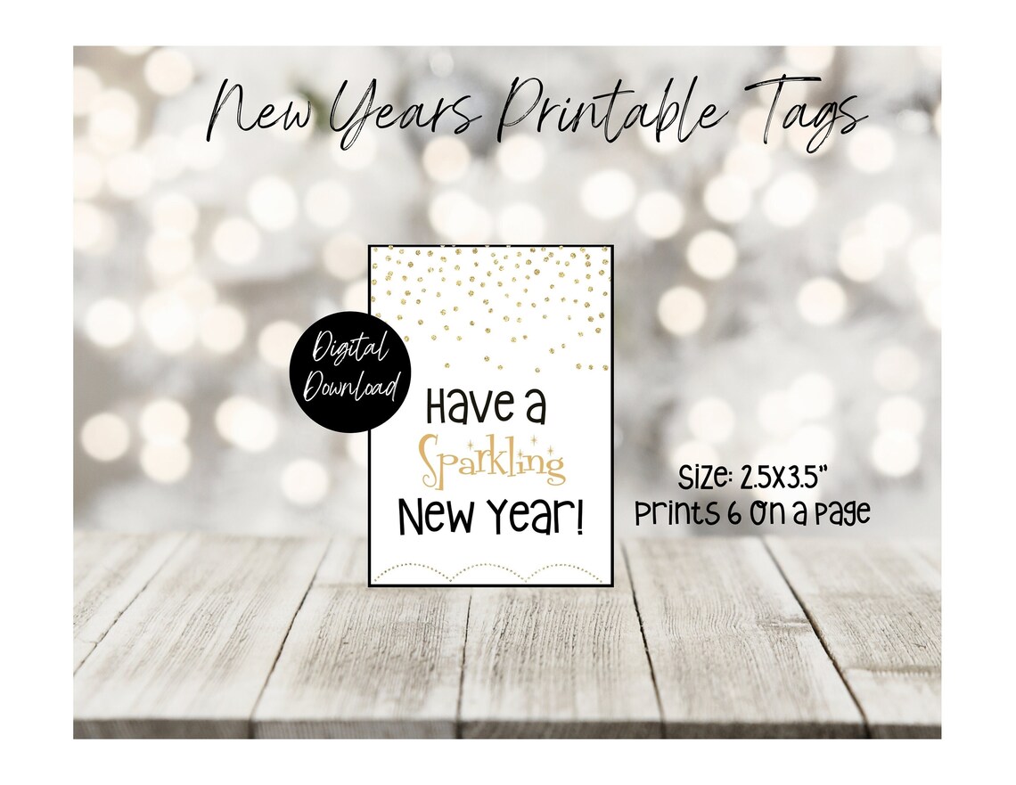Have a Sparkling New Year Gift Tags White and Gold Gift Tags - Etsy