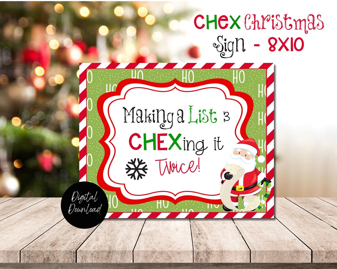 Christmas CHEX Sign, 8x10 Printable Sign for Christmas Chex Treat ...