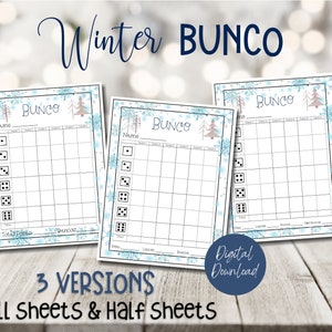Winter Bunco Score Sheets, January Bunco Bundle Pack, Winter Bunco Game ...