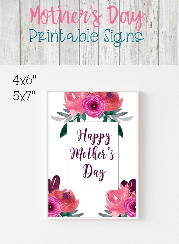 Happy Mother's Day Printable Sign-Mother's Day | Etsy