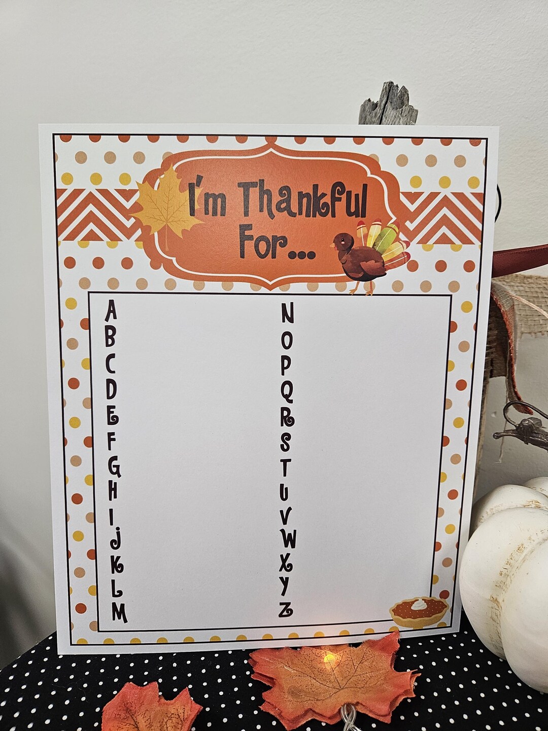 Thankful for ABC Word List, Thanksgiving Printables, I'm Thankful for ...
