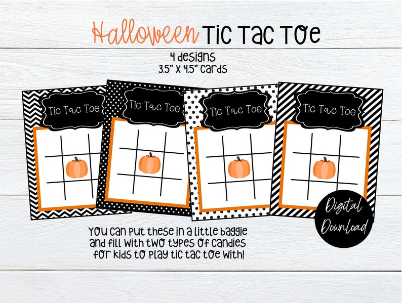 Printable Tic Tac Toe for Halloween Halloween Tic Tac Toe for | Etsy