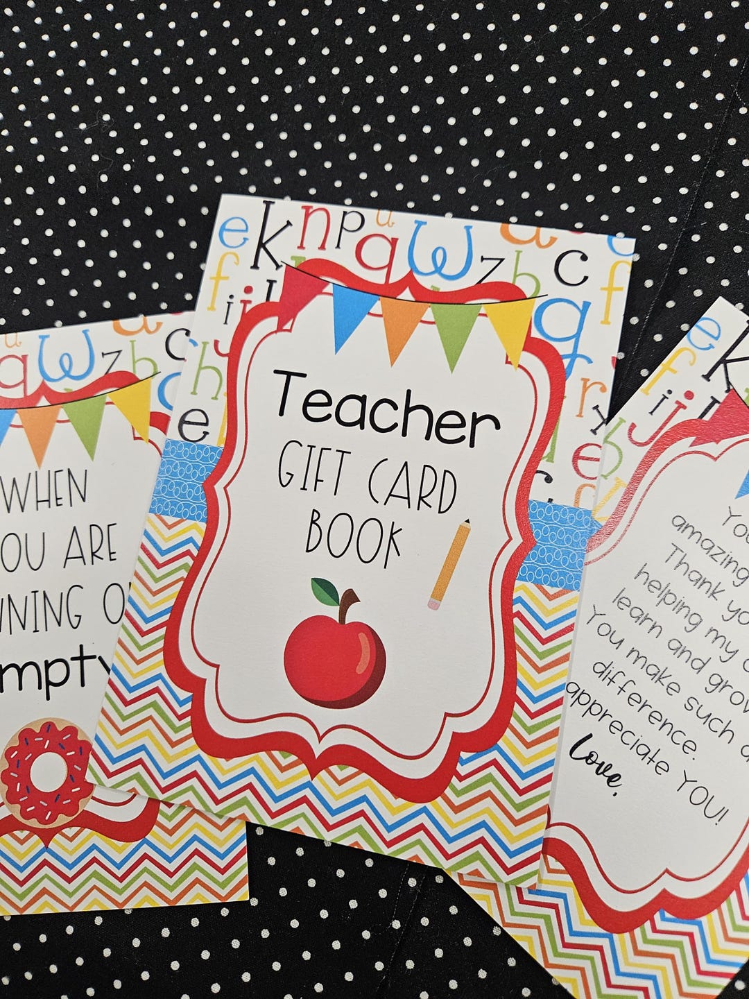 Gift Card Book for Teachers, Teacher Gifts, Printable Gift Card Book ...
