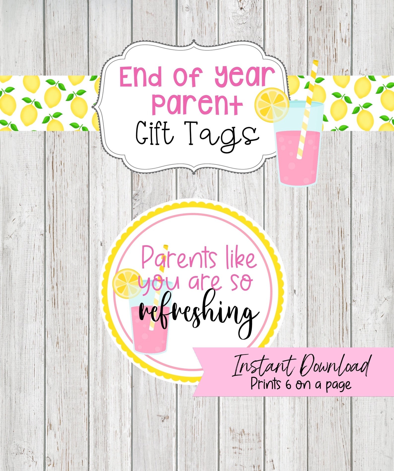 Parents Like You Are so Refreshing Lemonade Gift Tags, Lemonade Tags ...