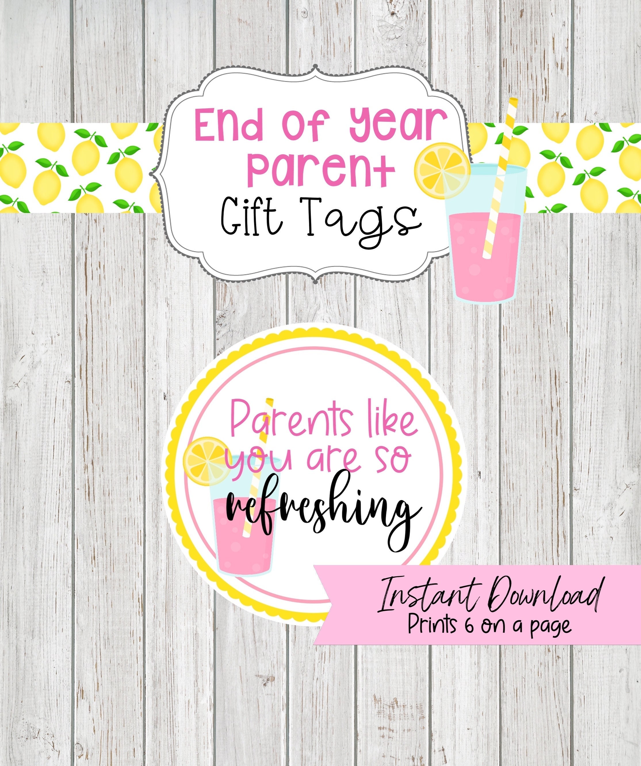Parents Like You Are so Refreshing Lemonade Gift Tags, Lemonade Tags ...
