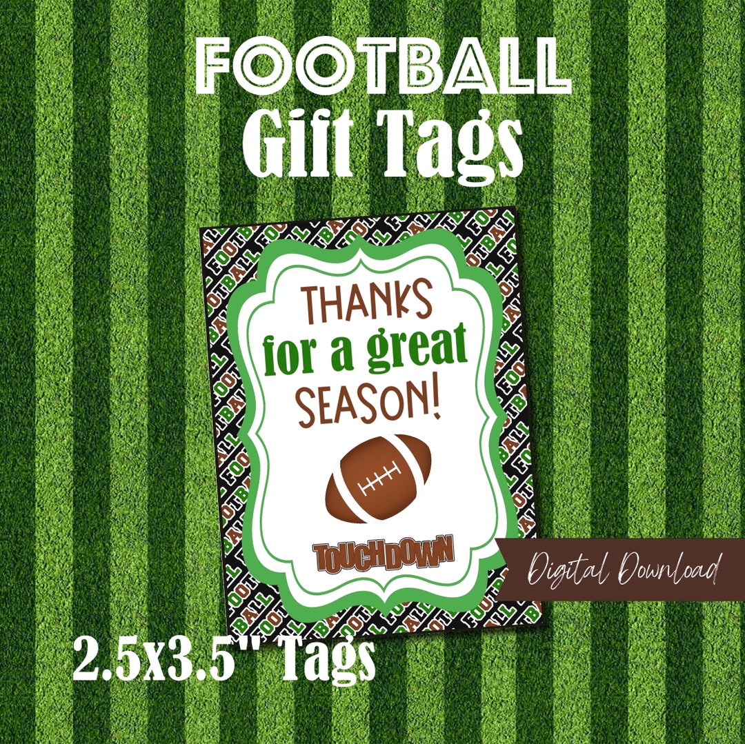 Football Gift Tags, End of Season Football Tags, Kids Football Party ...