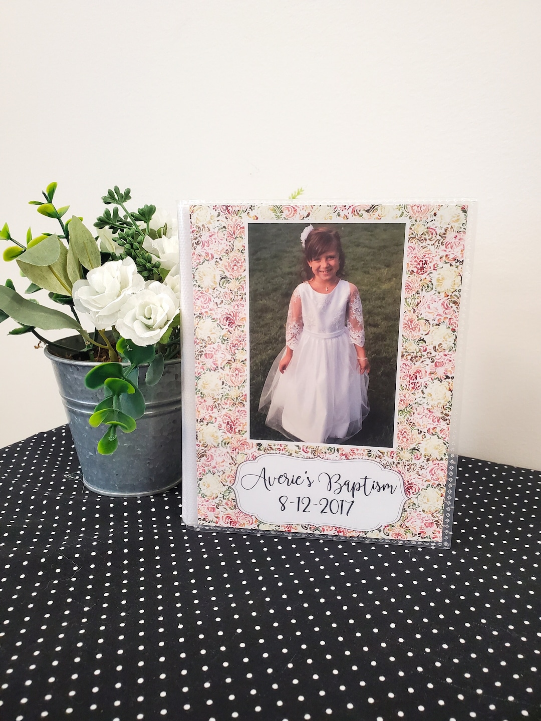 Baptism Photo Album, 4x6 Photo Album, Floral Photo Album, 5x7 Photo ...