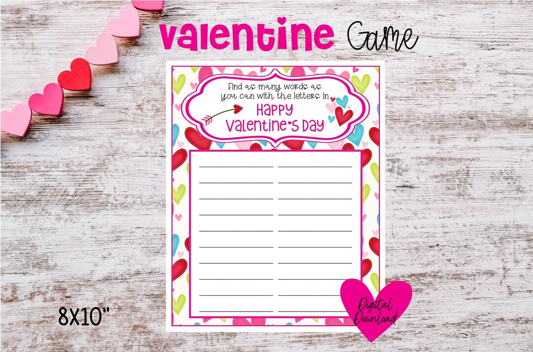 Make Words Out of Letters in Happy Valentine's Day, Valentine's Day ...