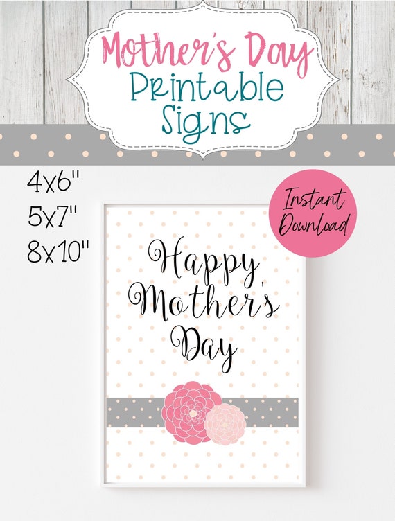 Happy Mother's Day Printable Sign Mother's Day Decor | Etsy