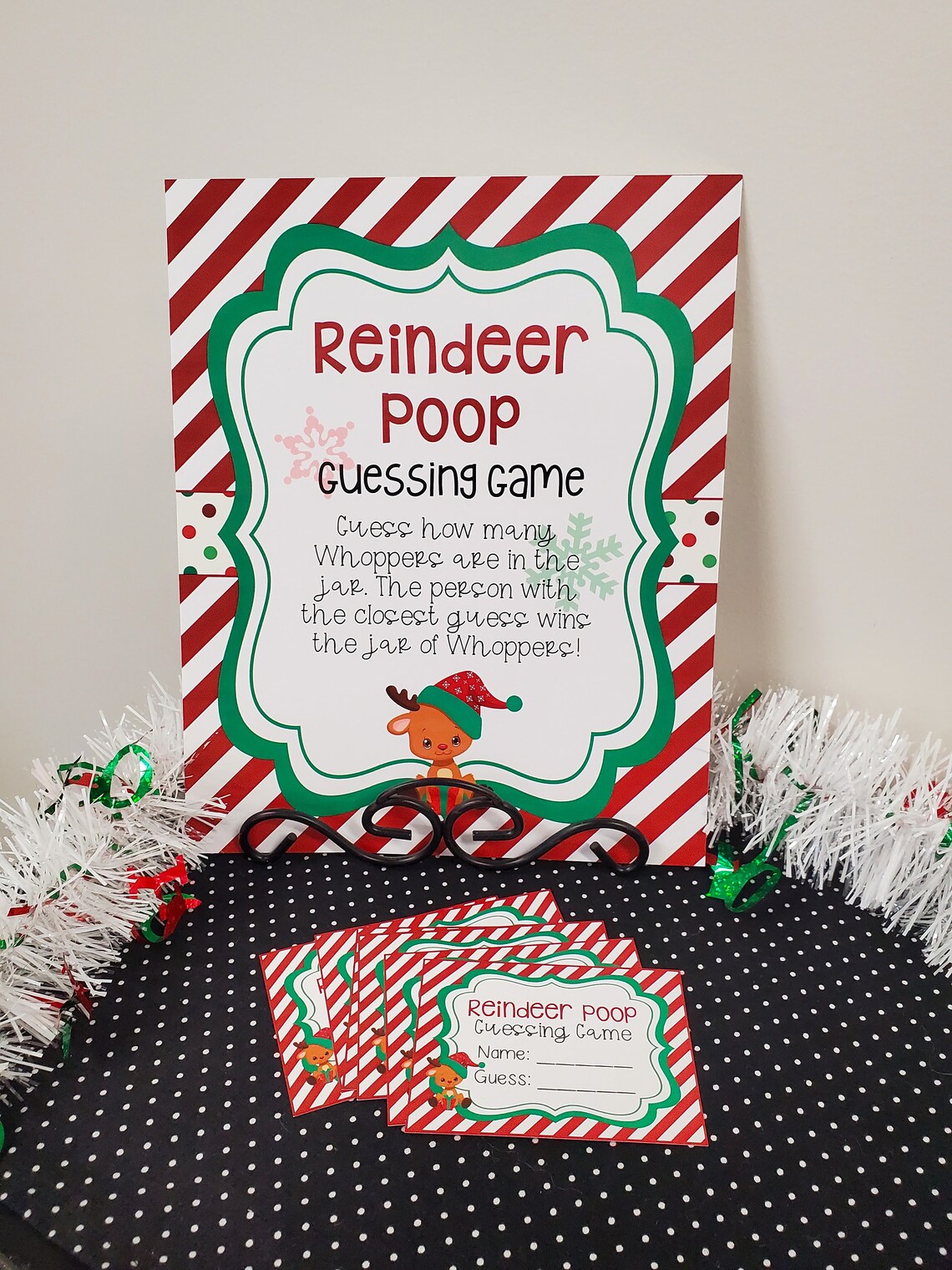Reindeer Poop Guessing Game, Printable Christmas Guessing Game, Guess ...