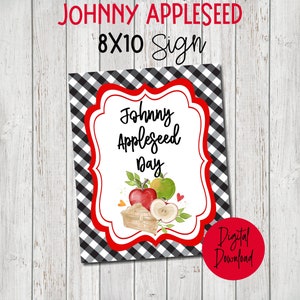 Johnny Appleseed Sign, 8x10 Johnny Appleseed Sign, Johnny Appleseed ...
