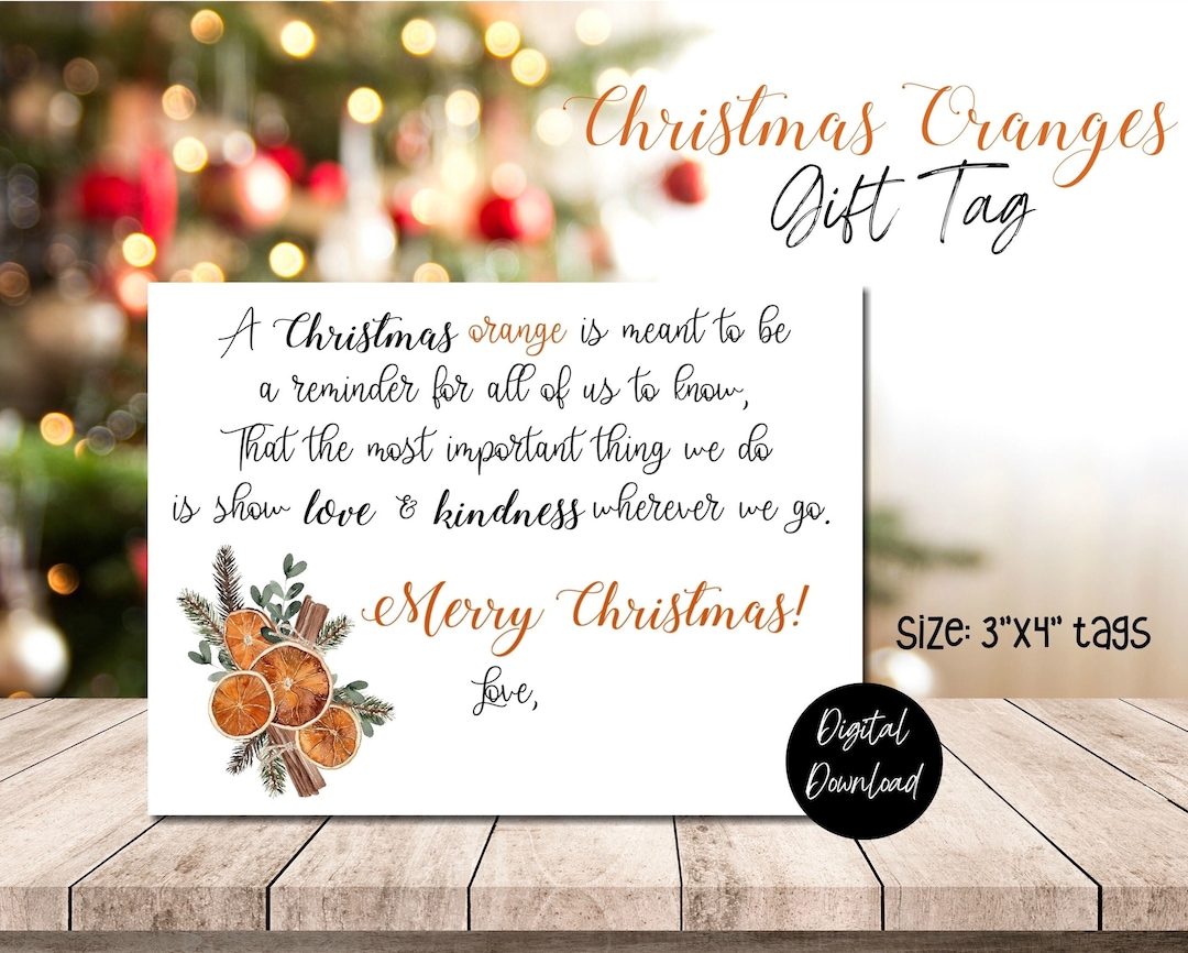 Christmas Oranges Gift Tags Christmas Oranges Printable Gift - Etsy