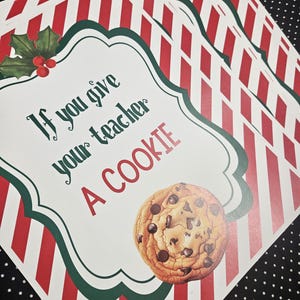 If You Give a Teacher a Cookie Printable Gift Book, Christmas Teacher ...