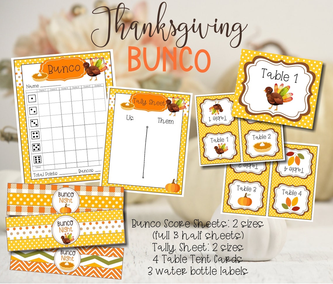 Thanksgiving Fall Bunco Score Sheets Bundle Thanksgiving - Etsy