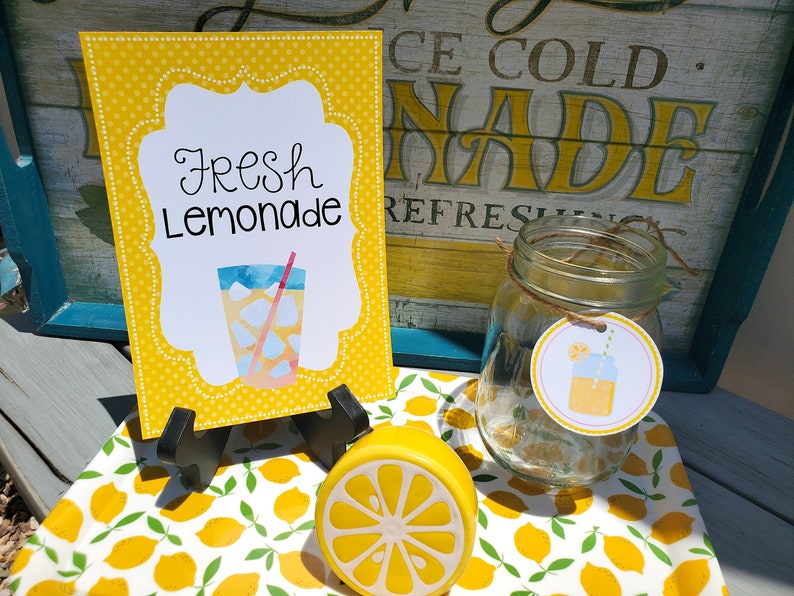 Fresh Lemonade Printable Signs-Lemonade Stand-Lemonade | Etsy