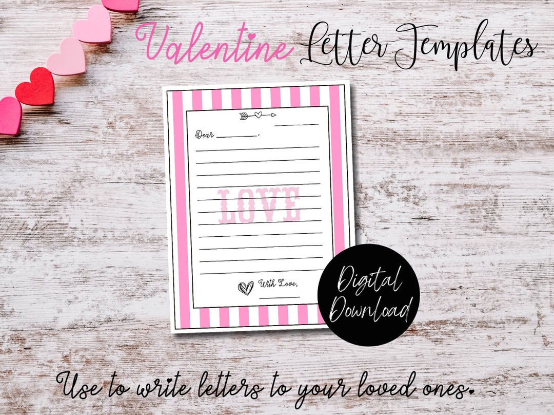 Valentine's Day Love Letters, Printable Valentines Stationary, Love ...