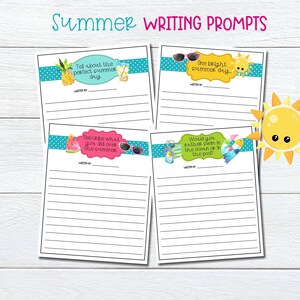 Summer Writing Prompts, Summer School Writing Worksheets, Summer ...