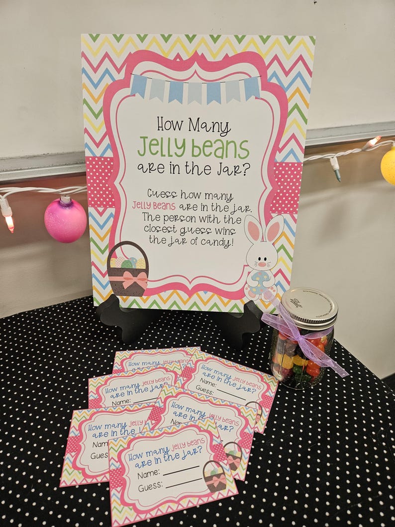 Guess How Many Jelly Beans Are in the Jar, Easter Guessing Game, Easter ...