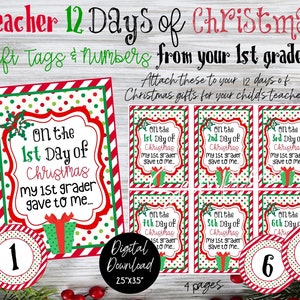 12 Days of Christmas for Teachers, 12 Days of Christmas From Your First ...
