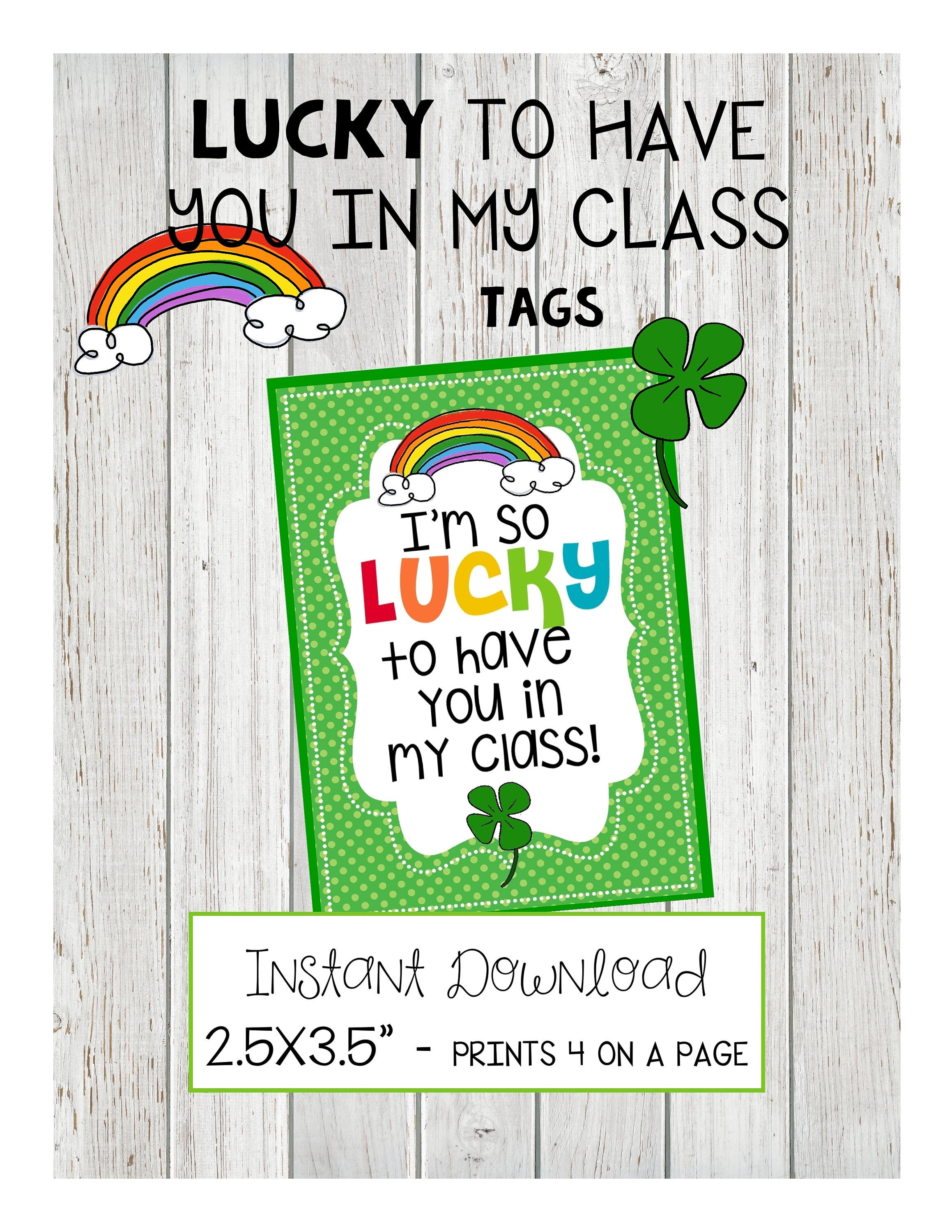 I'm so Lucky to Have You in My Class Gift Tags Printable | Etsy