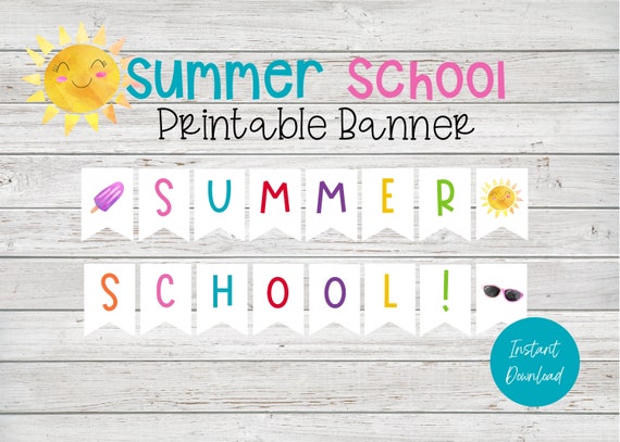 Summer School Banner Printable Banner for Summer School - Etsy