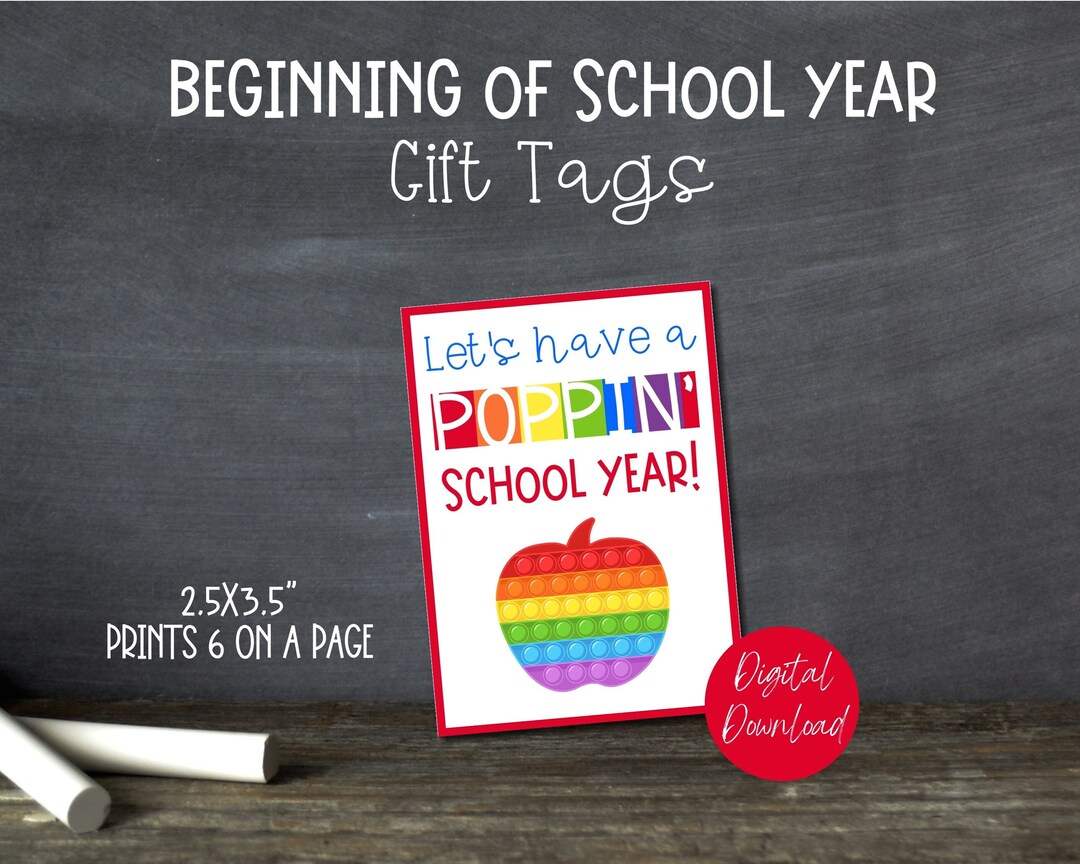 Pop It Gift Tags for Beginning of School Year Let's Have - Etsy