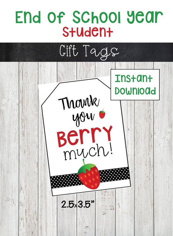 Thank You BERRY Much Gift Tags-teacher Appreciation | Etsy