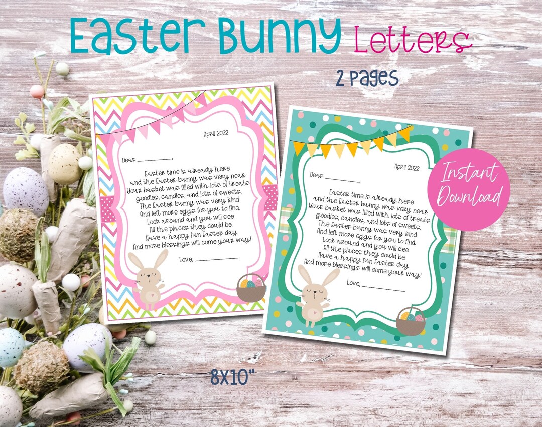 Easter Bunny Letters, Printable Easter Letters, Easter Printables, Kids ...