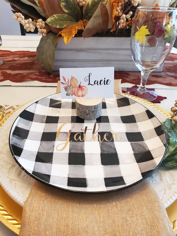 Dinner Place Setting Name Cards Thanksgiving Place Setting | Etsy