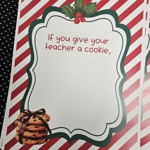 If You Give a Teacher a Cookie Printable Gift Book, Christmas Teacher ...