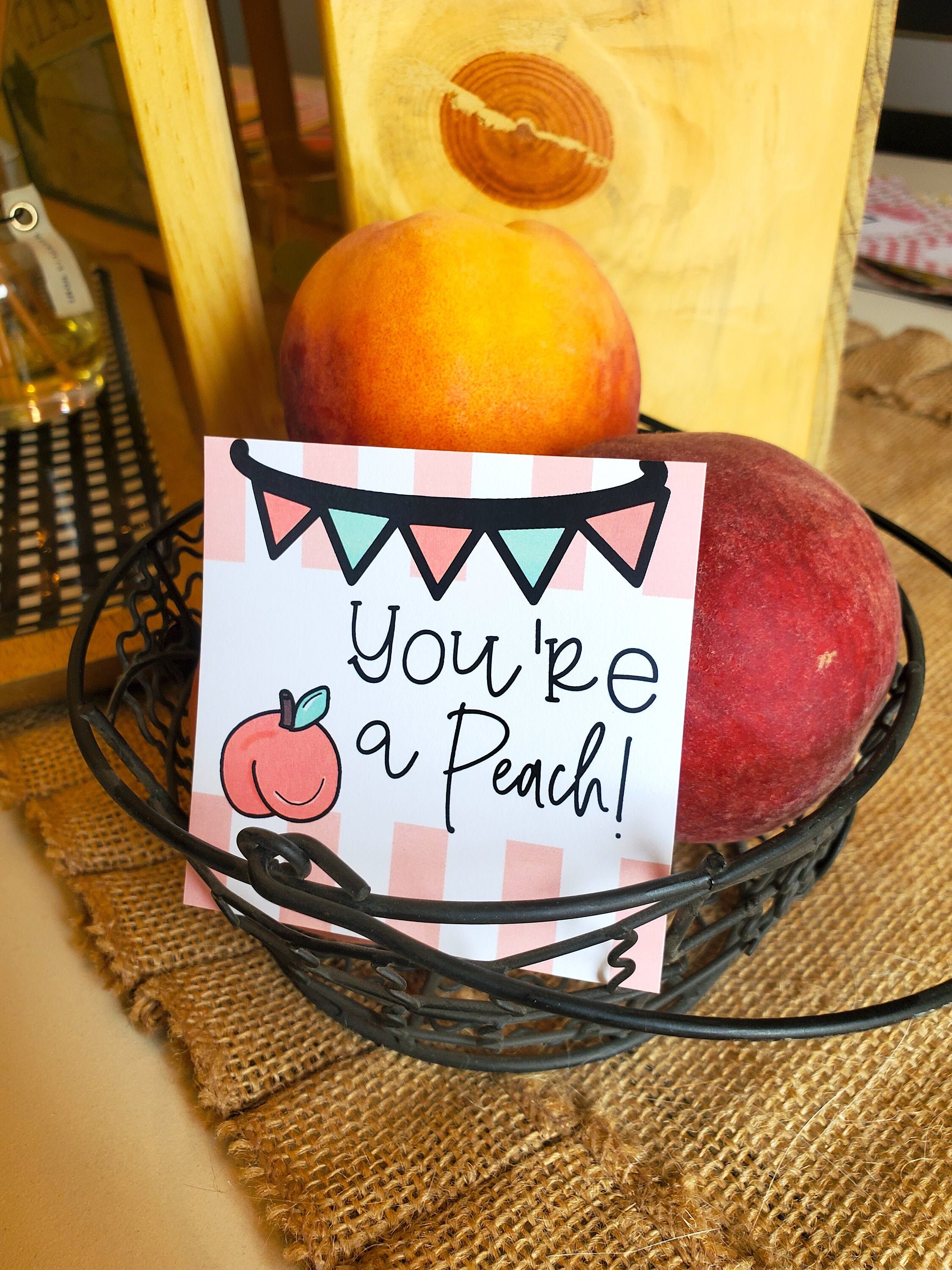 You're a Peach printable gift tag-Peaches-Digital | Etsy